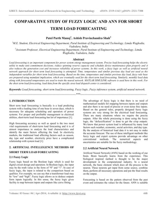 Comparative study of fuzzy logic and ann for short term load forecasting | PDF