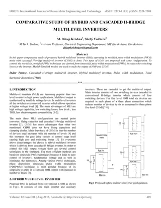 Comparative study of hybrid and cascaded h bridge multilevel inverters | PDF