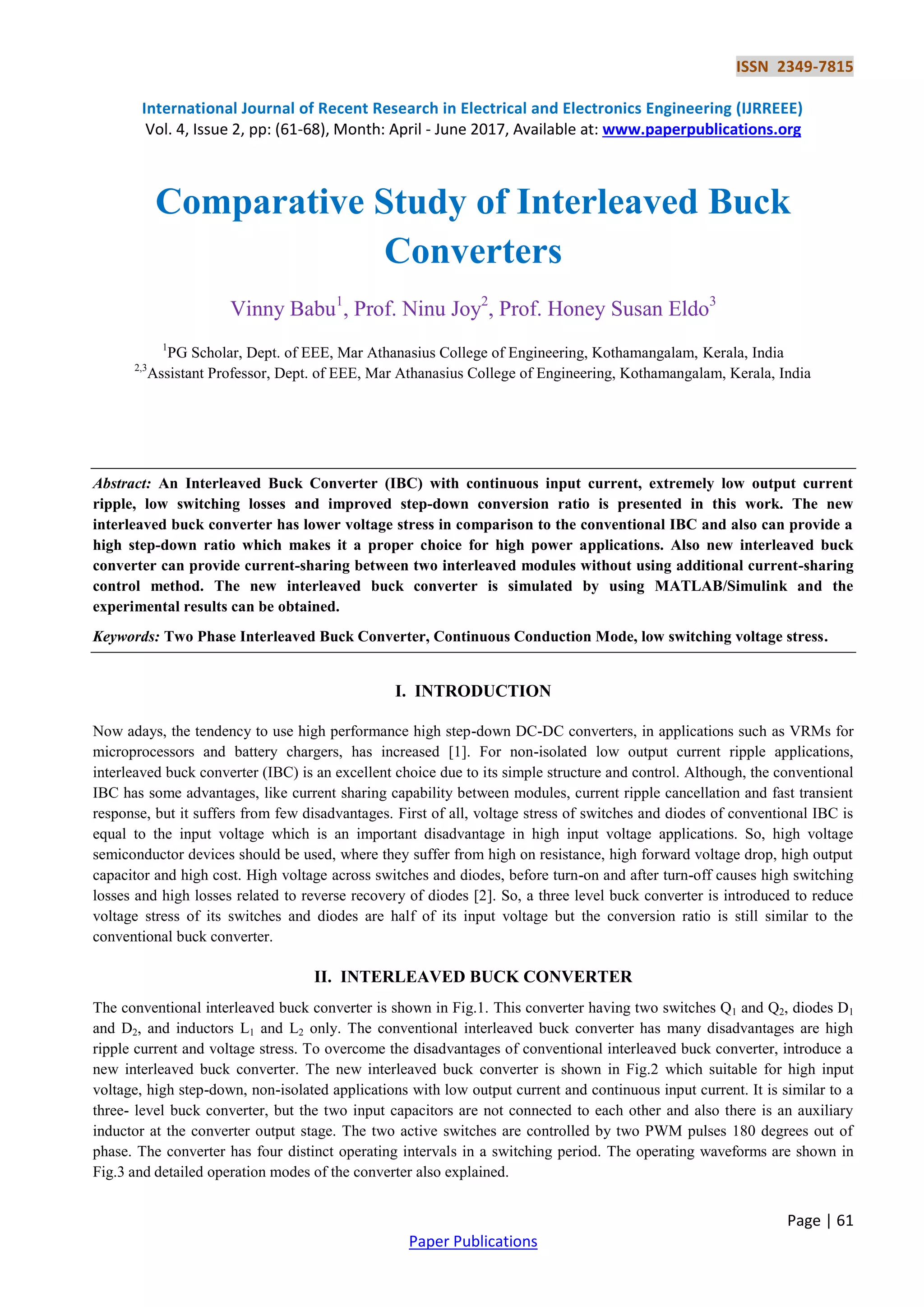 Comparative Study of Interleaved Buck Converters | PDF