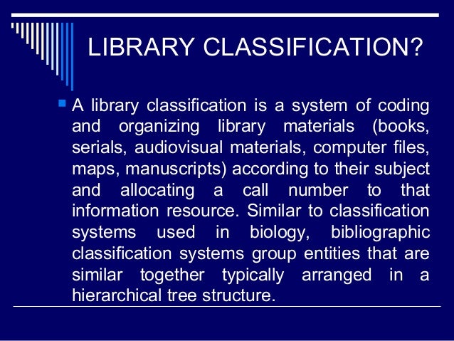 Comparative study of major classification schemes
