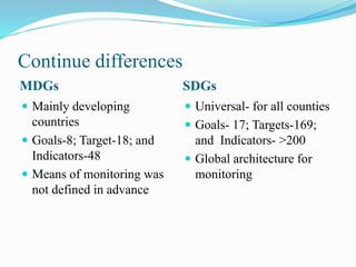 Comparative study of md gs and sdgs | PPT