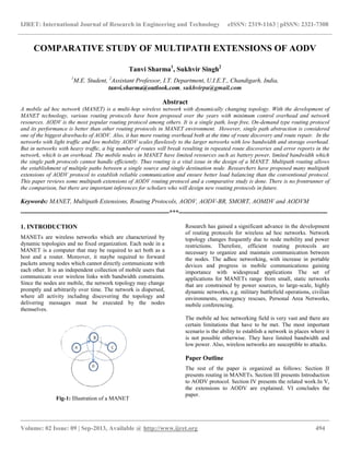 Comparative study of multipath extensions of aodv | PDF
