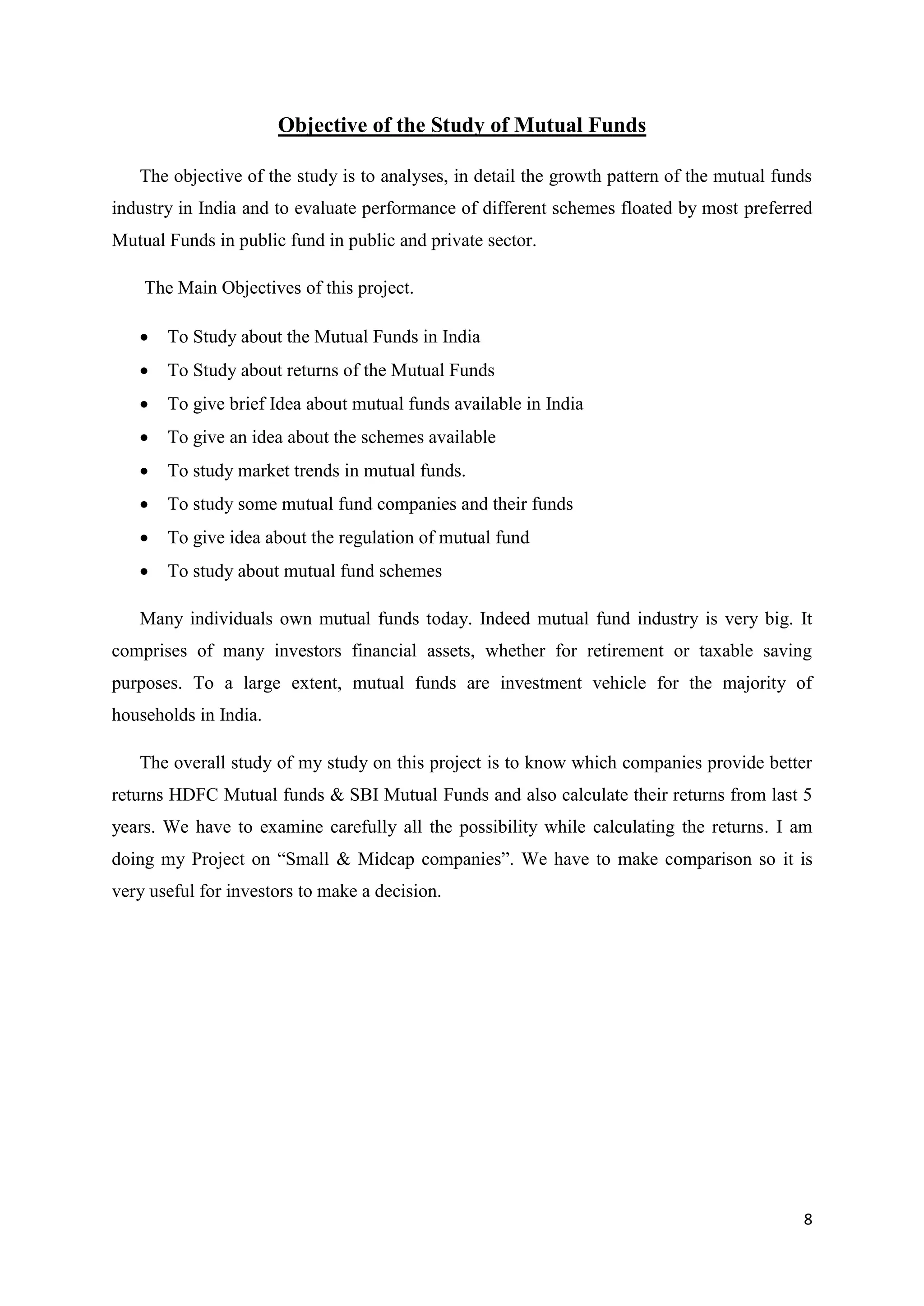 Comparative study of mutual funds in india | PDF