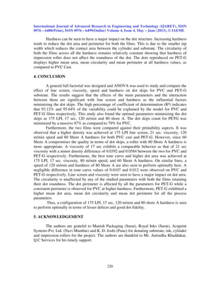Comparative study of printability analysis on pvc cast and pet g films ...