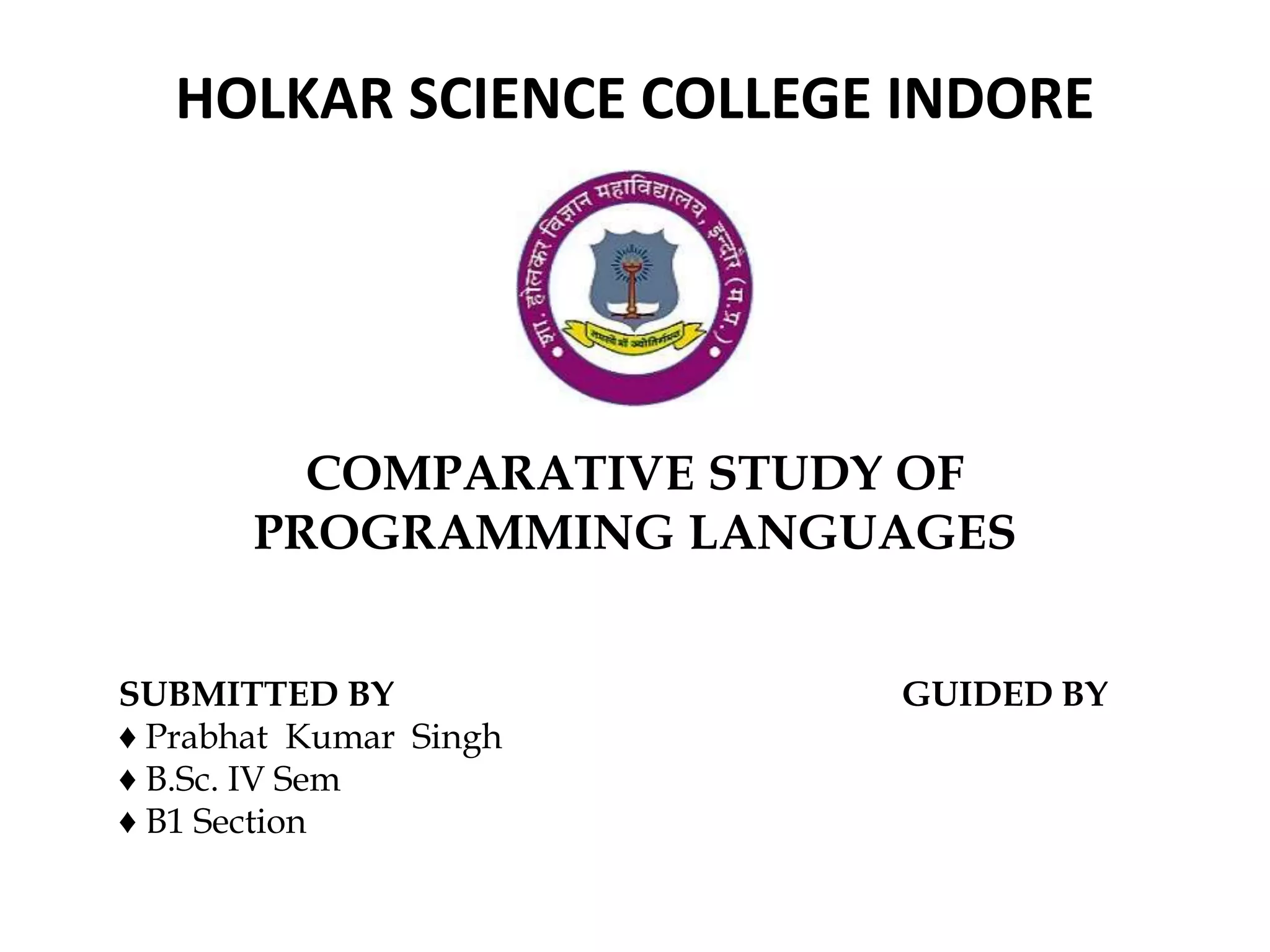 Comparative study of programming languages | PPTX