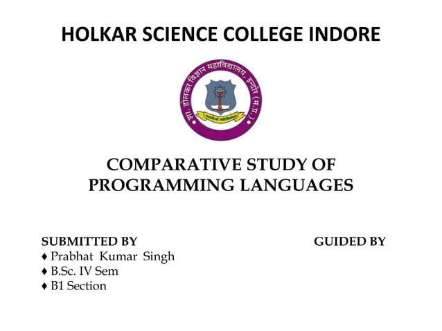 Comparative study of programming languages | PPTX | Programming Languages | Computing