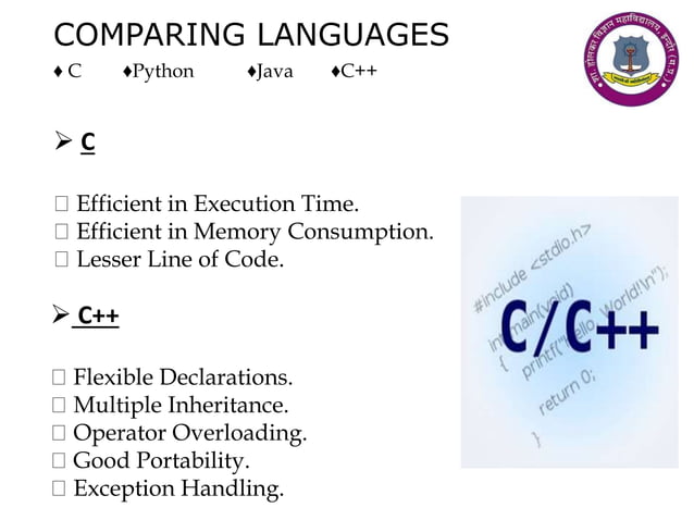 Comparative study of programming languages | PPTX | Programming Languages | Computing
