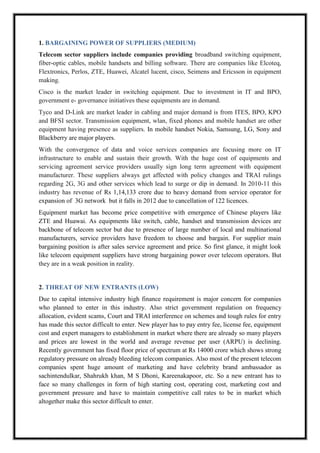 Comparative study of telecom sector | DOCX | Telecommunications ...