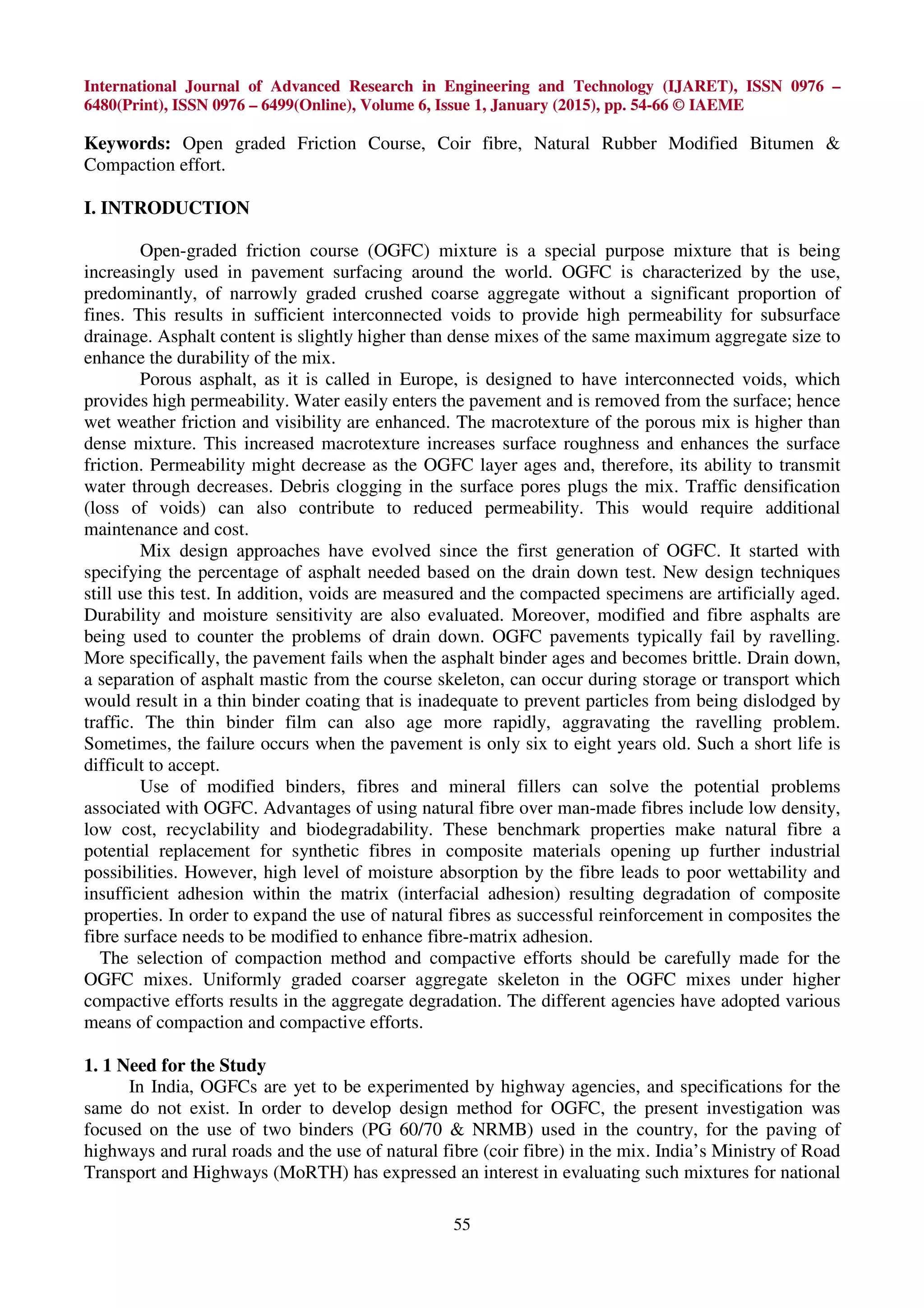 COMPARATIVE STUDY OF THE EFFECT OF TREATED COIR FIBER AND NATURAL ...
