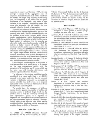 Comparative study of the estimated sample size for benthic intertidal ...