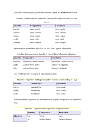 Comparativesuperlative | PDF