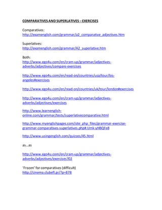 Comparatives and superlatives: Exercises | DOCX
