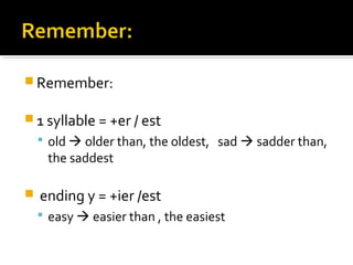Comparative + superlative adjectives | PPT