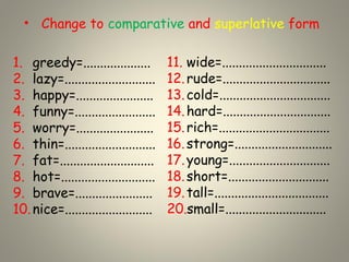 Comparative and Superlative | PPT