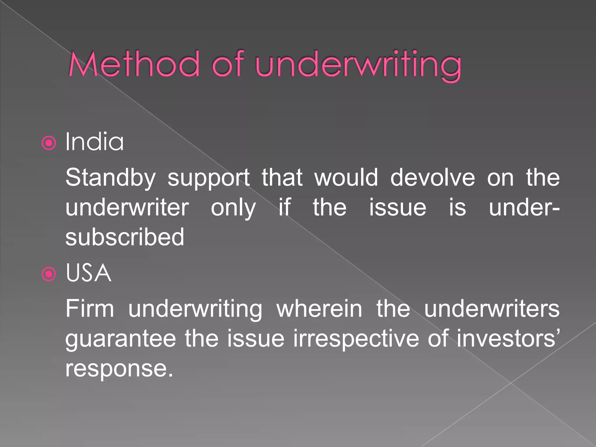 Comparative table of indian and usa models of underwriter | PPTX