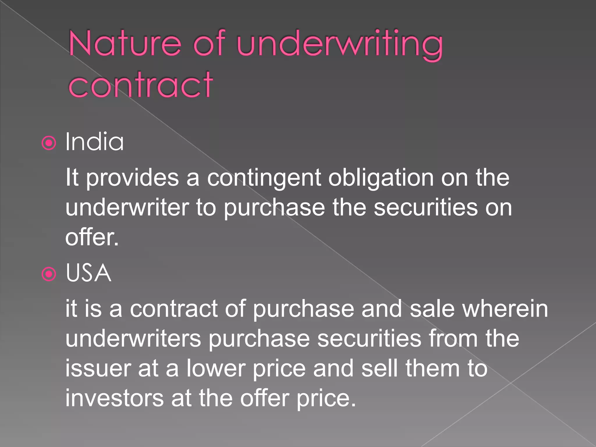 Comparative table of indian and usa models of underwriter | PPTX