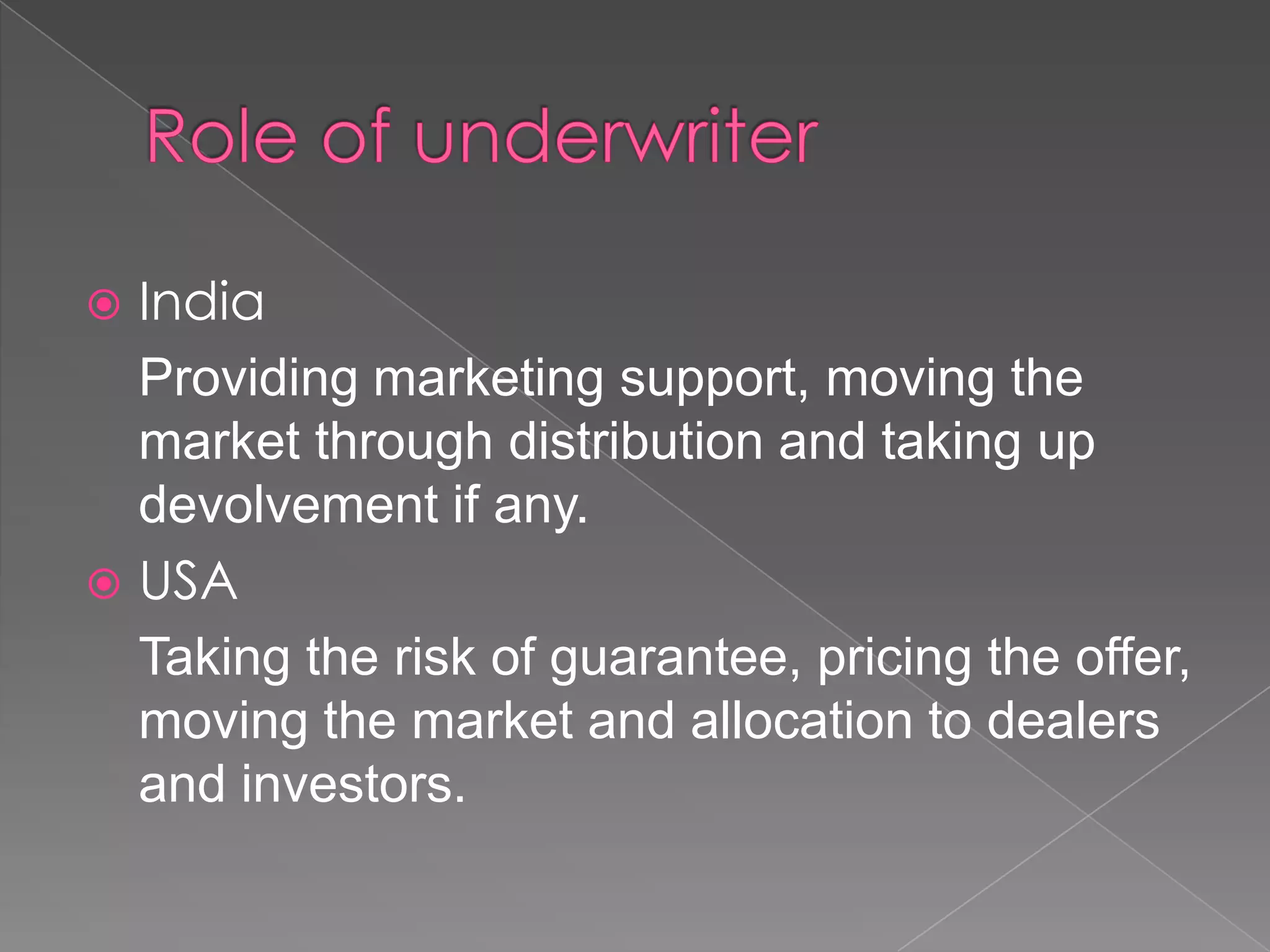 Comparative table of indian and usa models of underwriter | PPTX