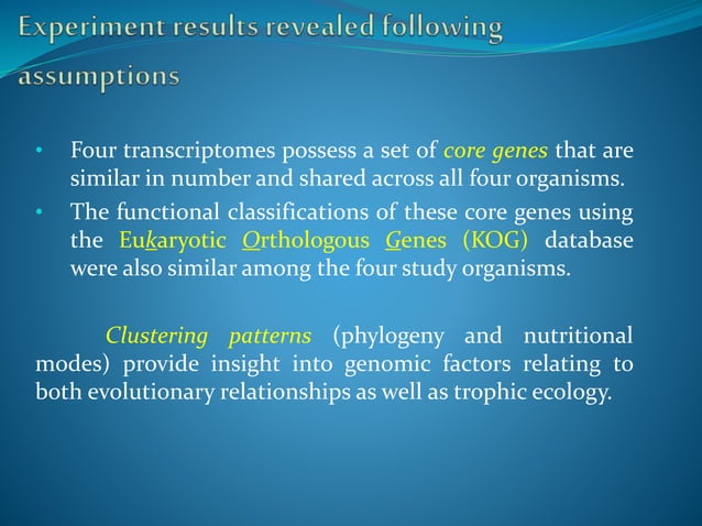 Comparative transcriptomics | PPTX | Biological Sciences | Science