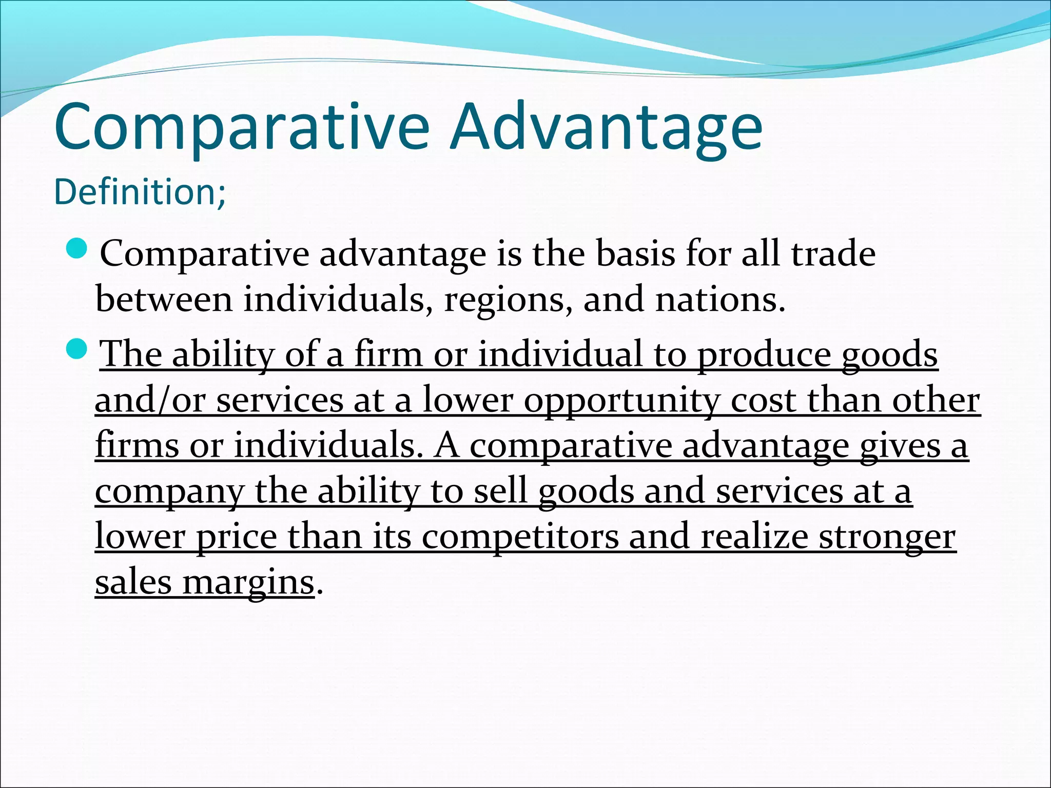 Comparative vs absolute advantage | PPT