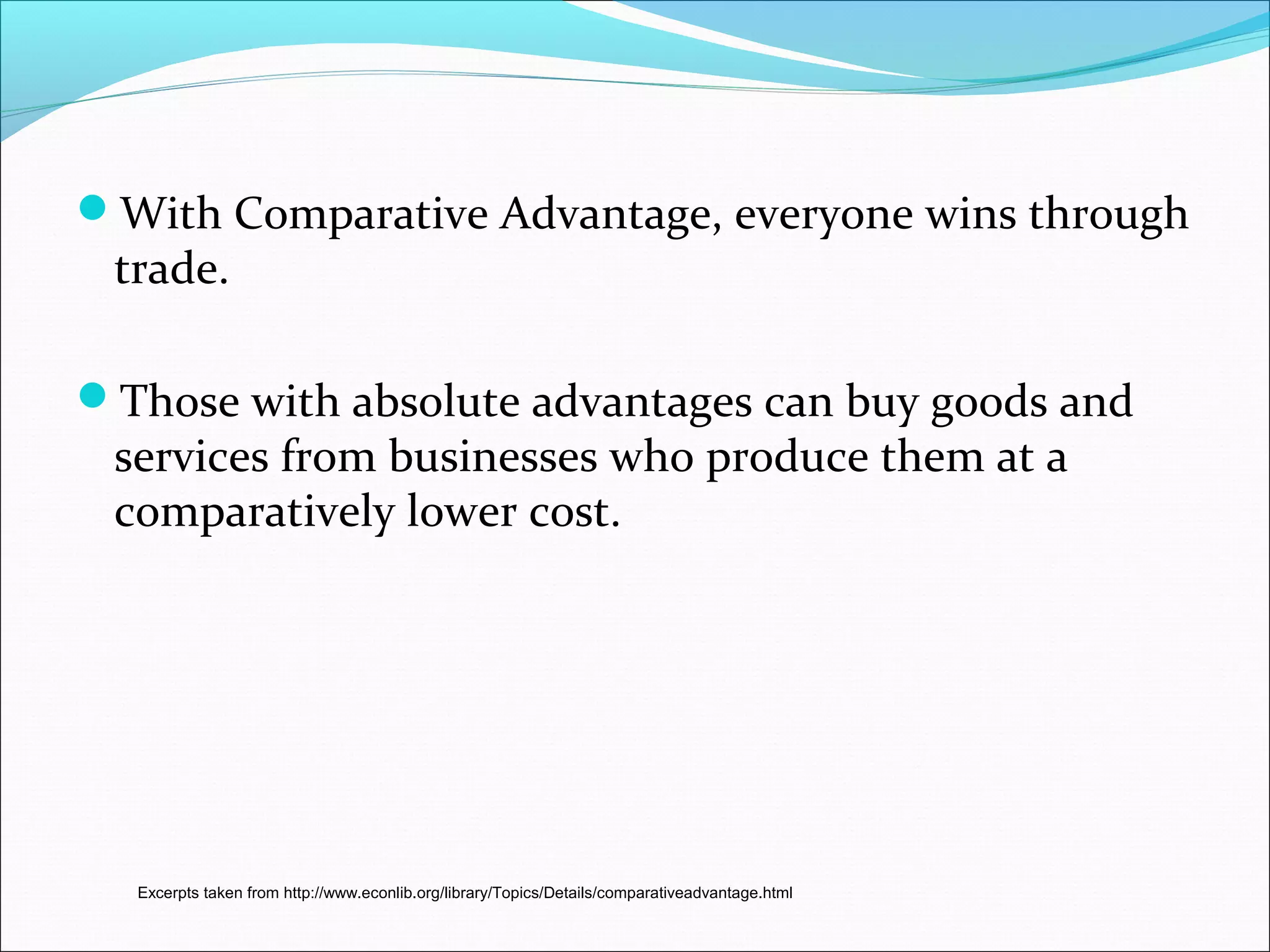 Comparative vs absolute advantage | PPT