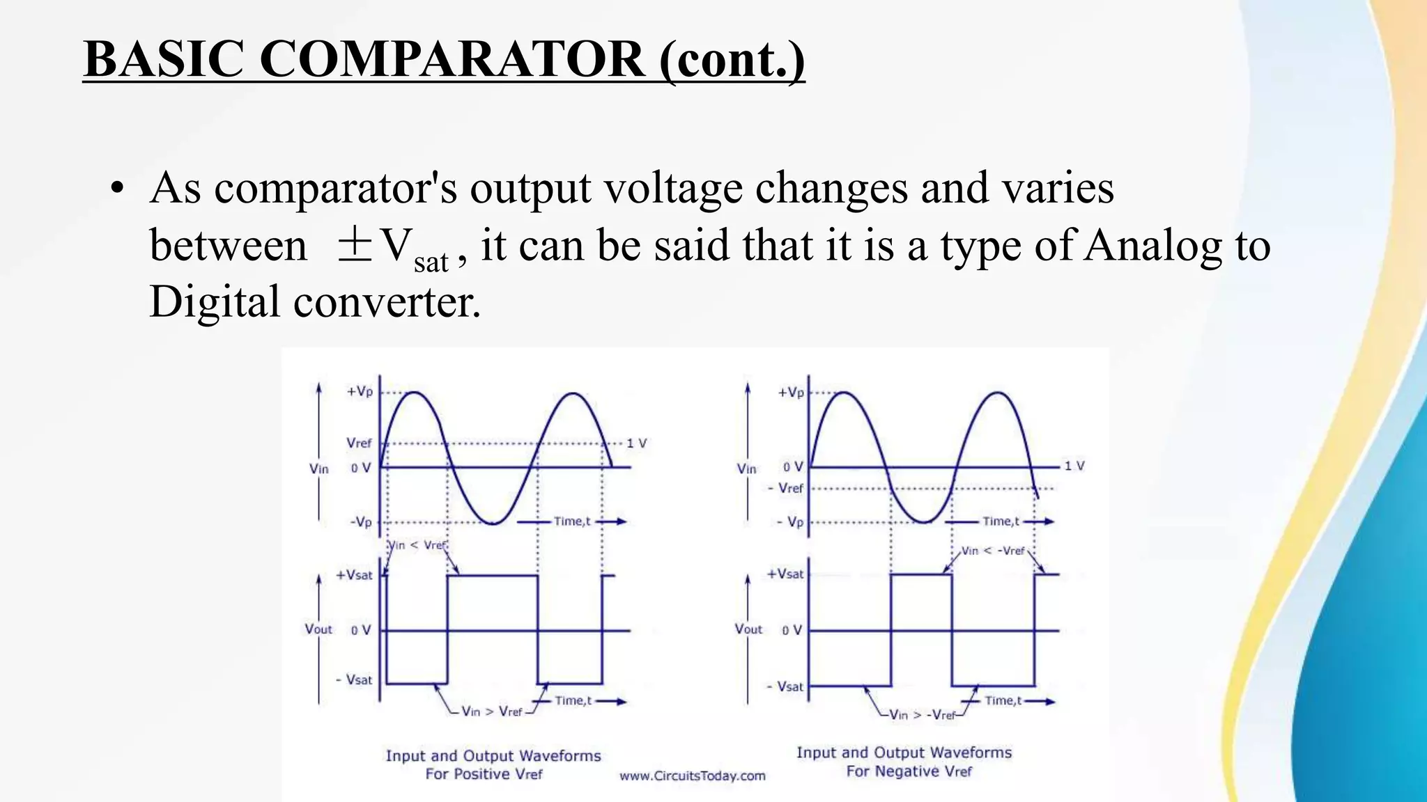 Comparator, Zero Crossing Detector and schmitt trigger using opamp | PPTX