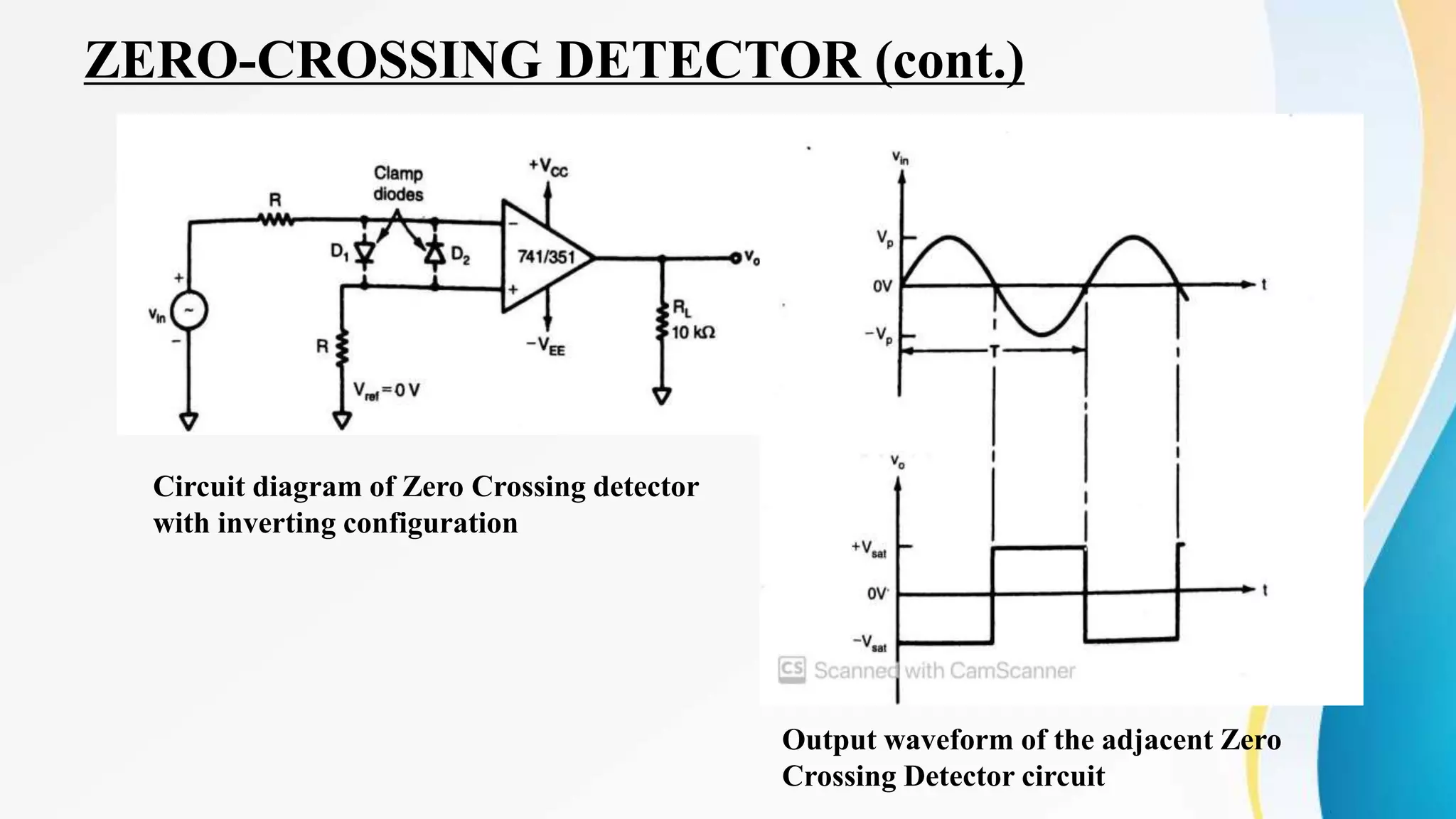 Comparator, Zero Crossing Detector and schmitt trigger using opamp | PPTX