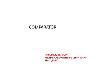 Comparators,Mechanical Measurement,Metrology | PPTX