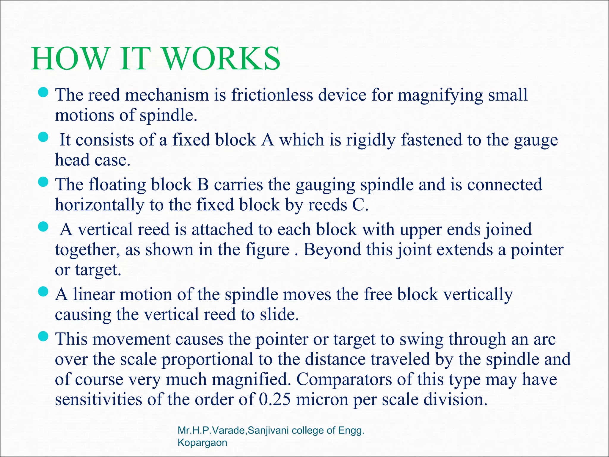 Comparators: mechanical | PPT