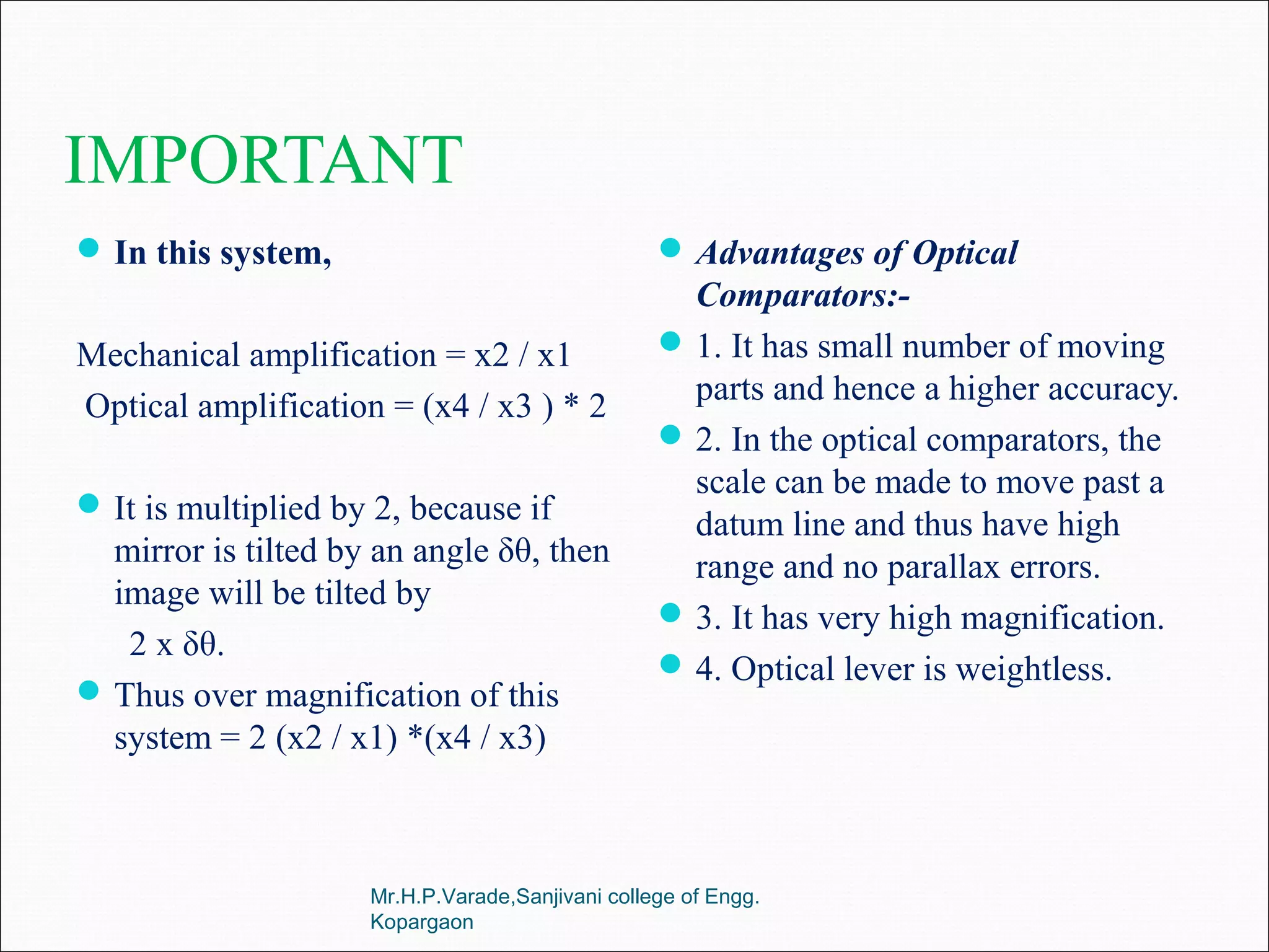 Comparators: mechanical | PPT