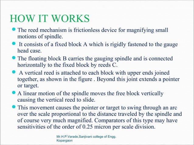 Comparators: mechanical | PPT