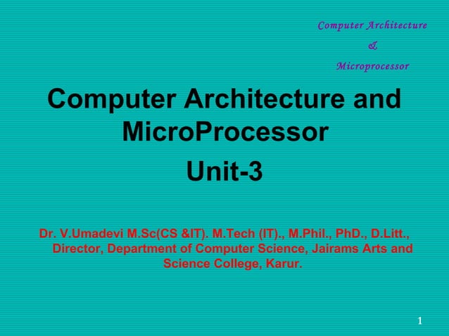 Computer architecture 3 | PPT