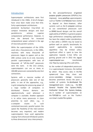 Super-Computer Architecture | DOCX