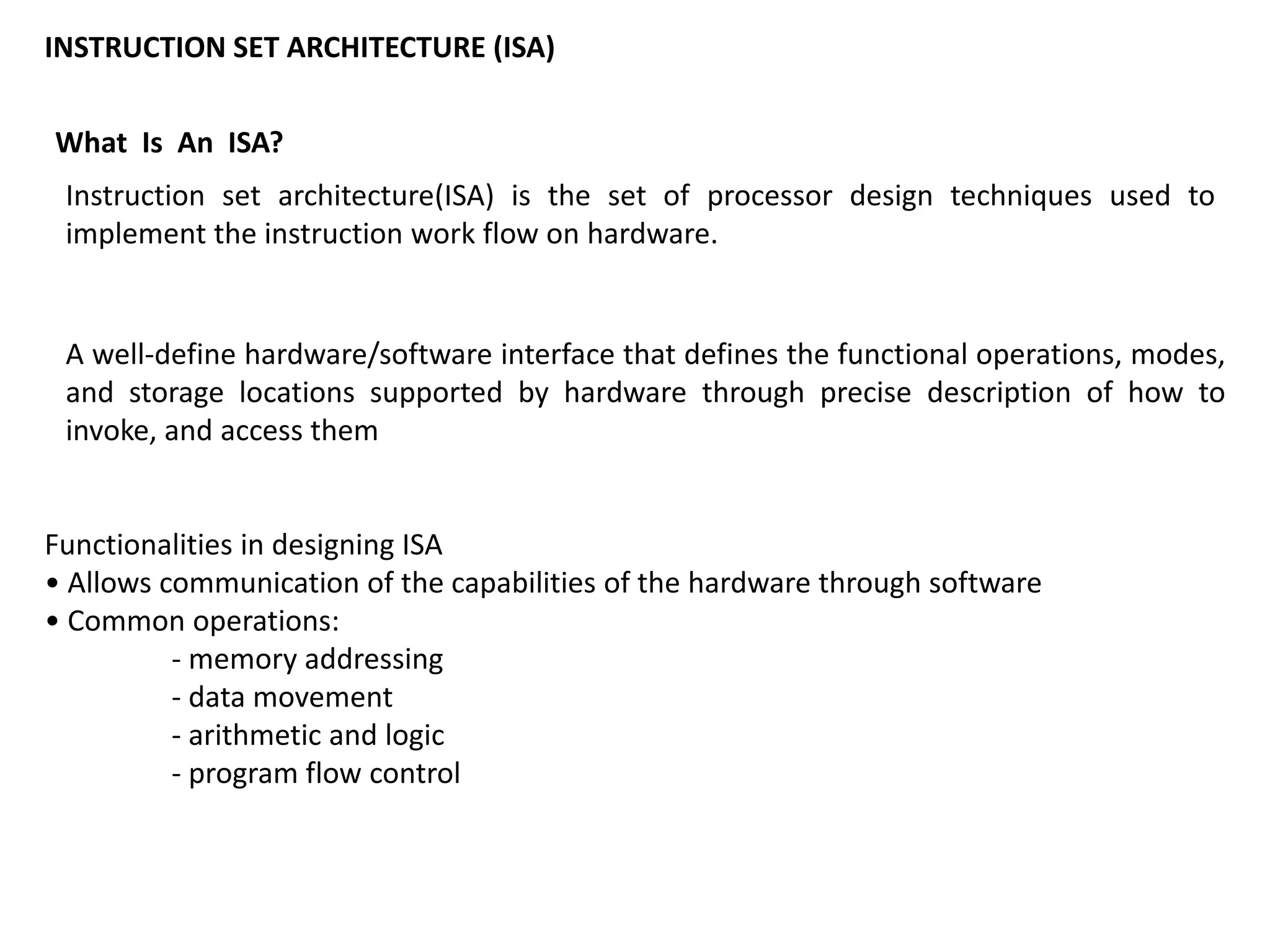 adders/subtractors, multiplexers, intro to ISA | PPTX | Programming Languages | Computing