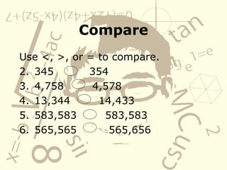 Compare, Order, and Round Whole Numbers | PPT
