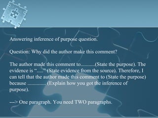 Comparison and Purpose Questions | PPT
