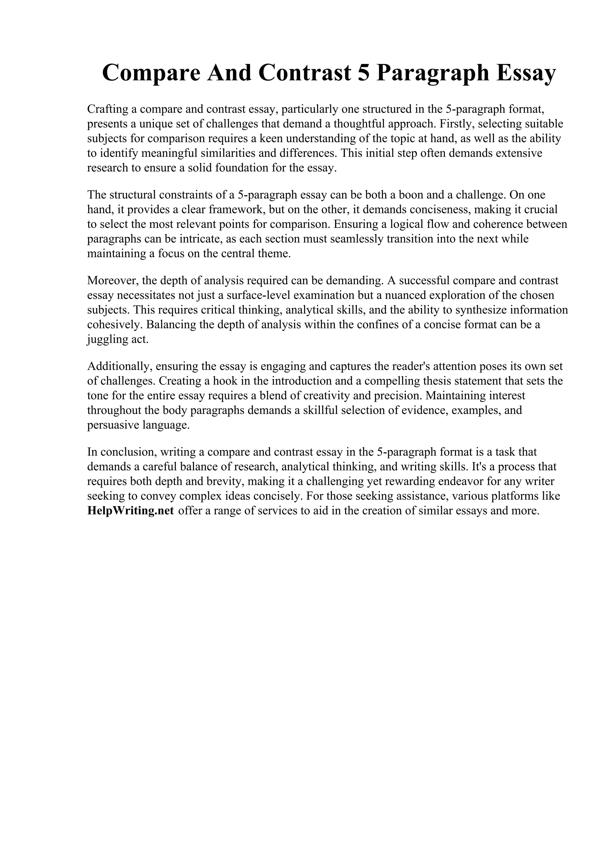 Compare And Contrast 5 Paragraph Essay.pdf