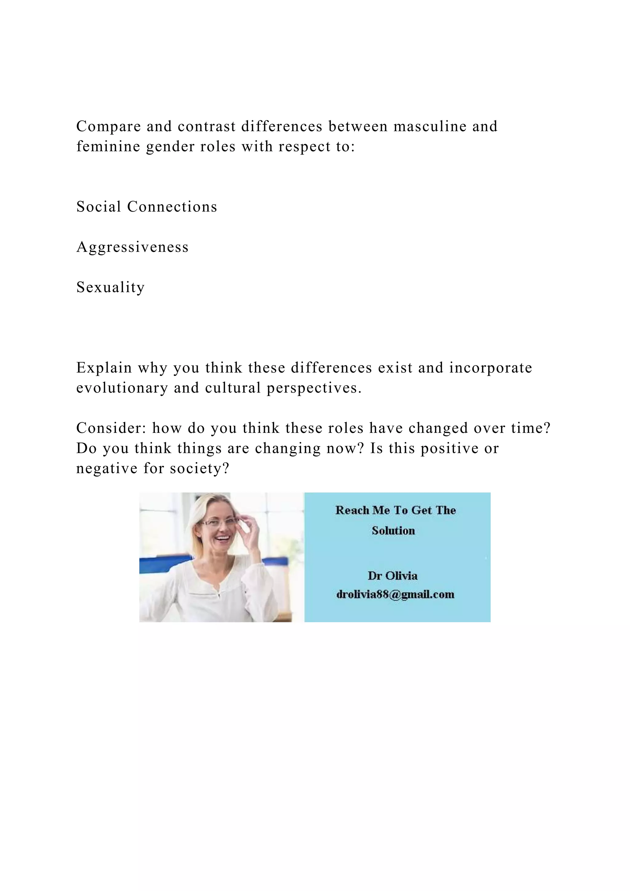 Compare and contrast differences between masculine and feminine ge.docx