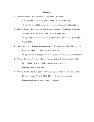 Compare and Contrast: The Aztecs VS. The Romans | DOCX