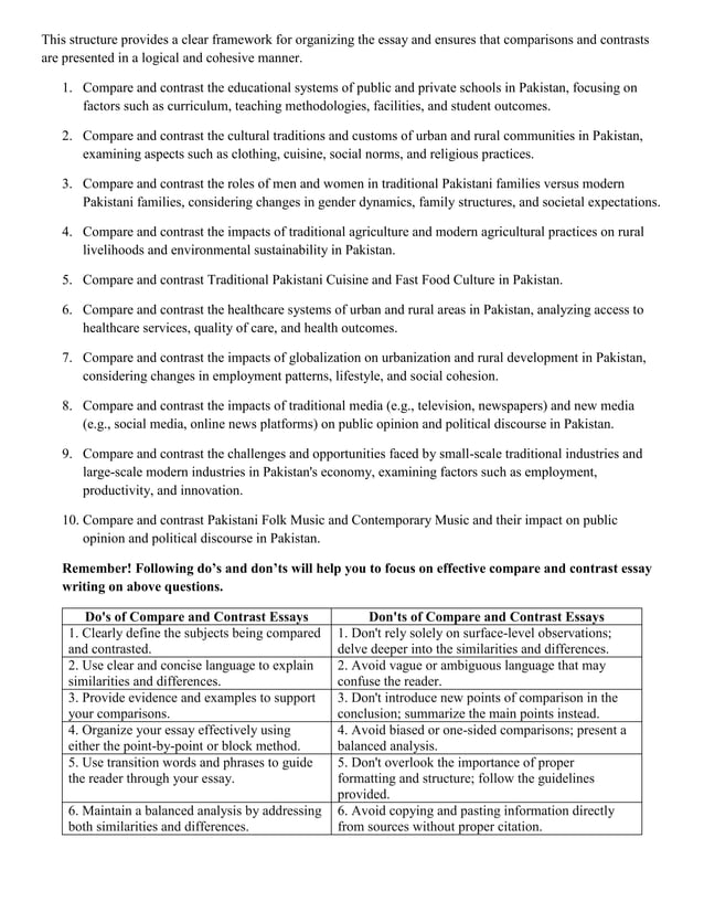 Compare and Contrast Essay writing techniques and samples.pdf