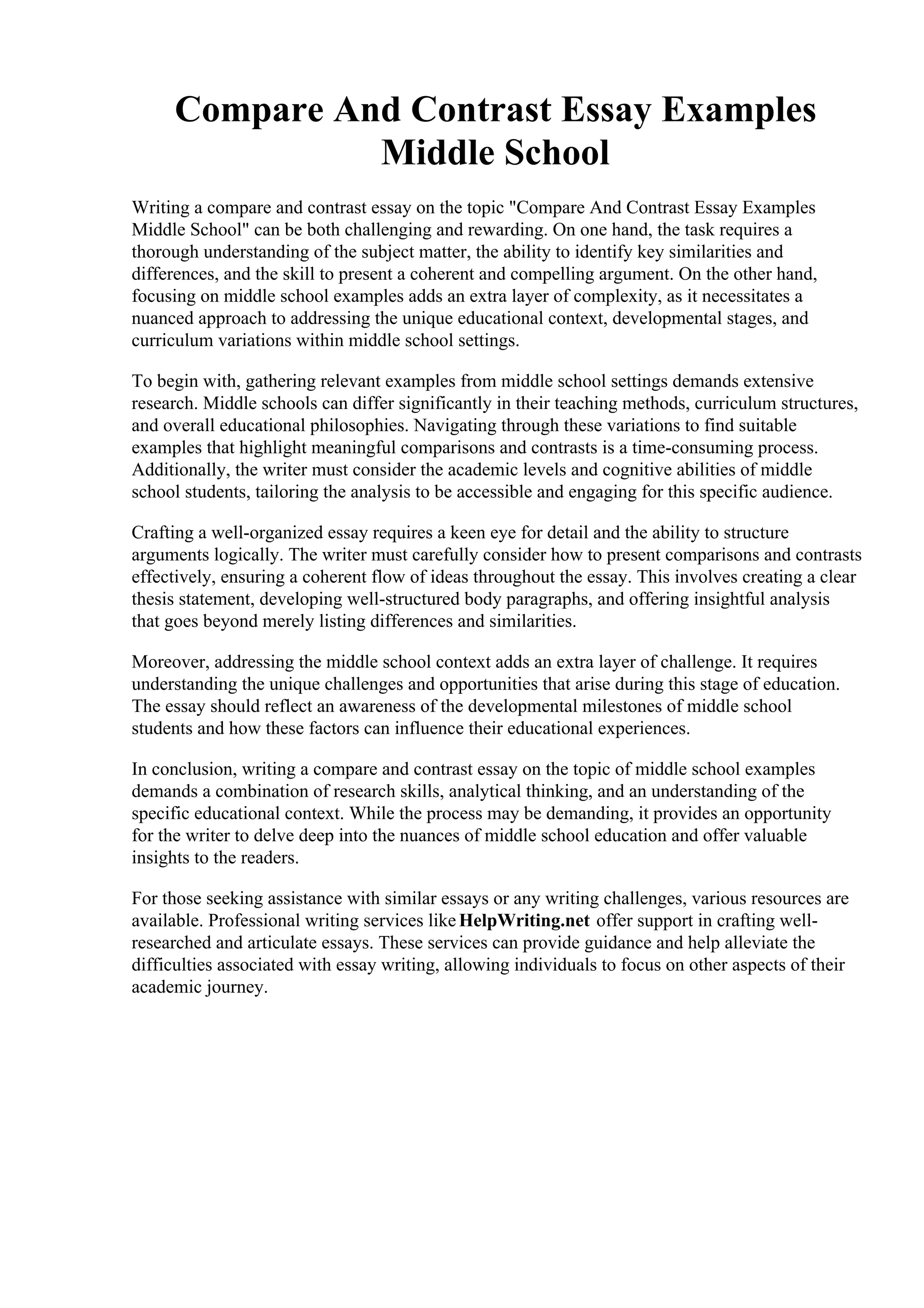 Compare And Contrast Essay Examples Middle School.pdf