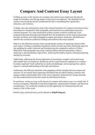 Compare And Contrast Essay Layout | PDF