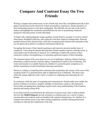Compare And Contrast Essay On Two Friends.pdf