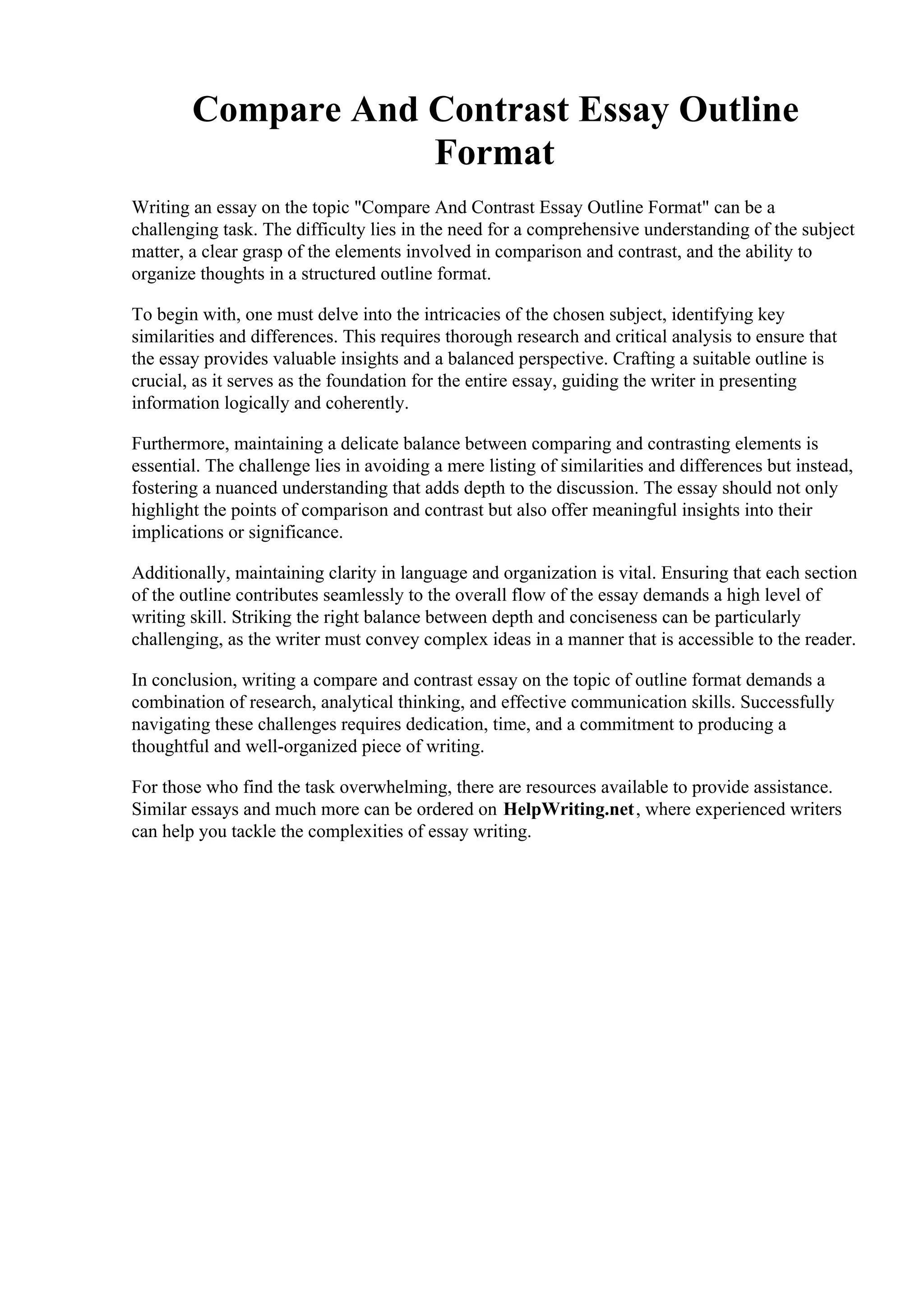 Compare And Contrast Essay Outline Format.pdf