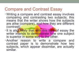 COMPARE AND CONTRAST ESSAY (slides_explanatory video) | PPTX