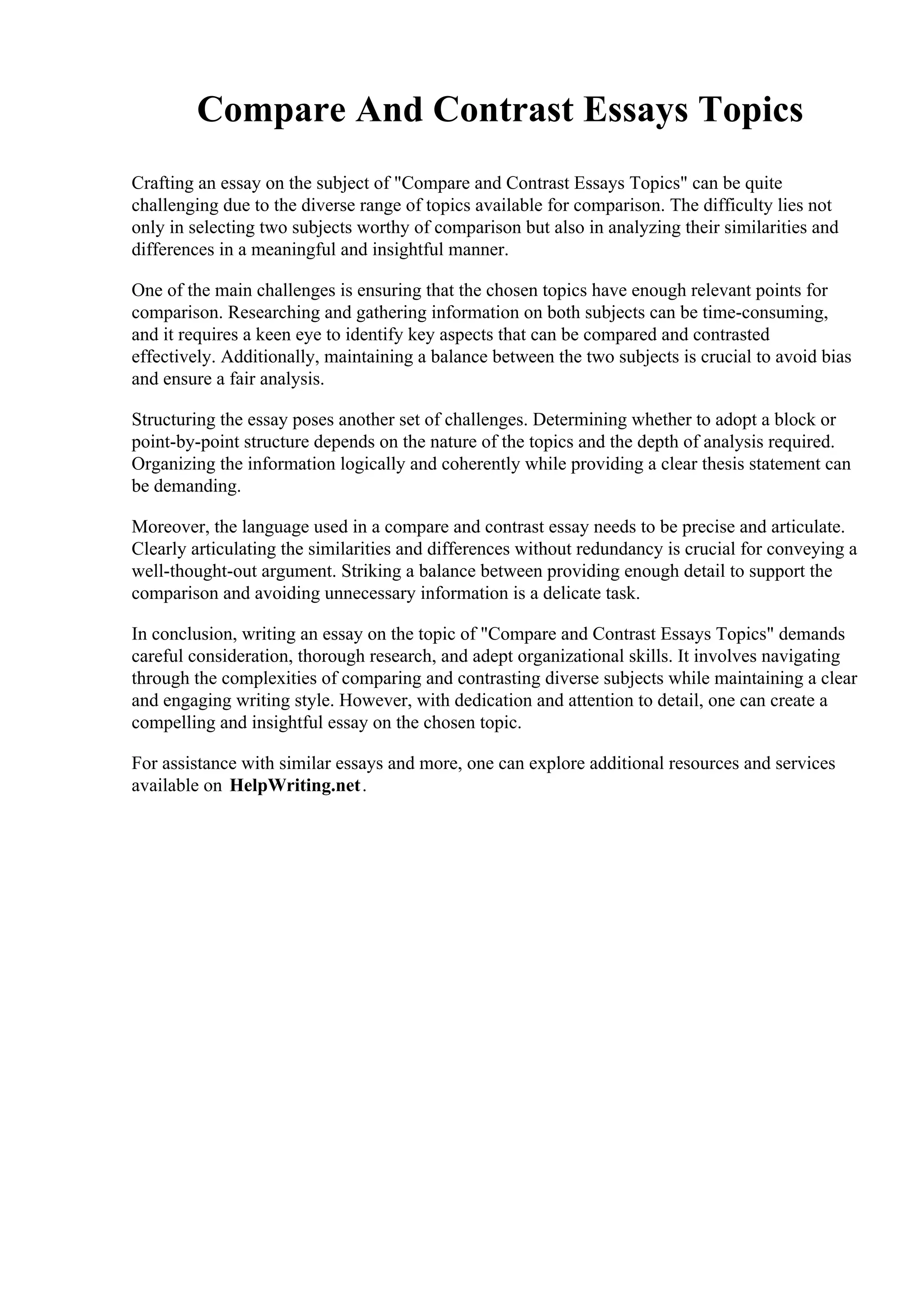 Compare And Contrast Essays Topics.pdf