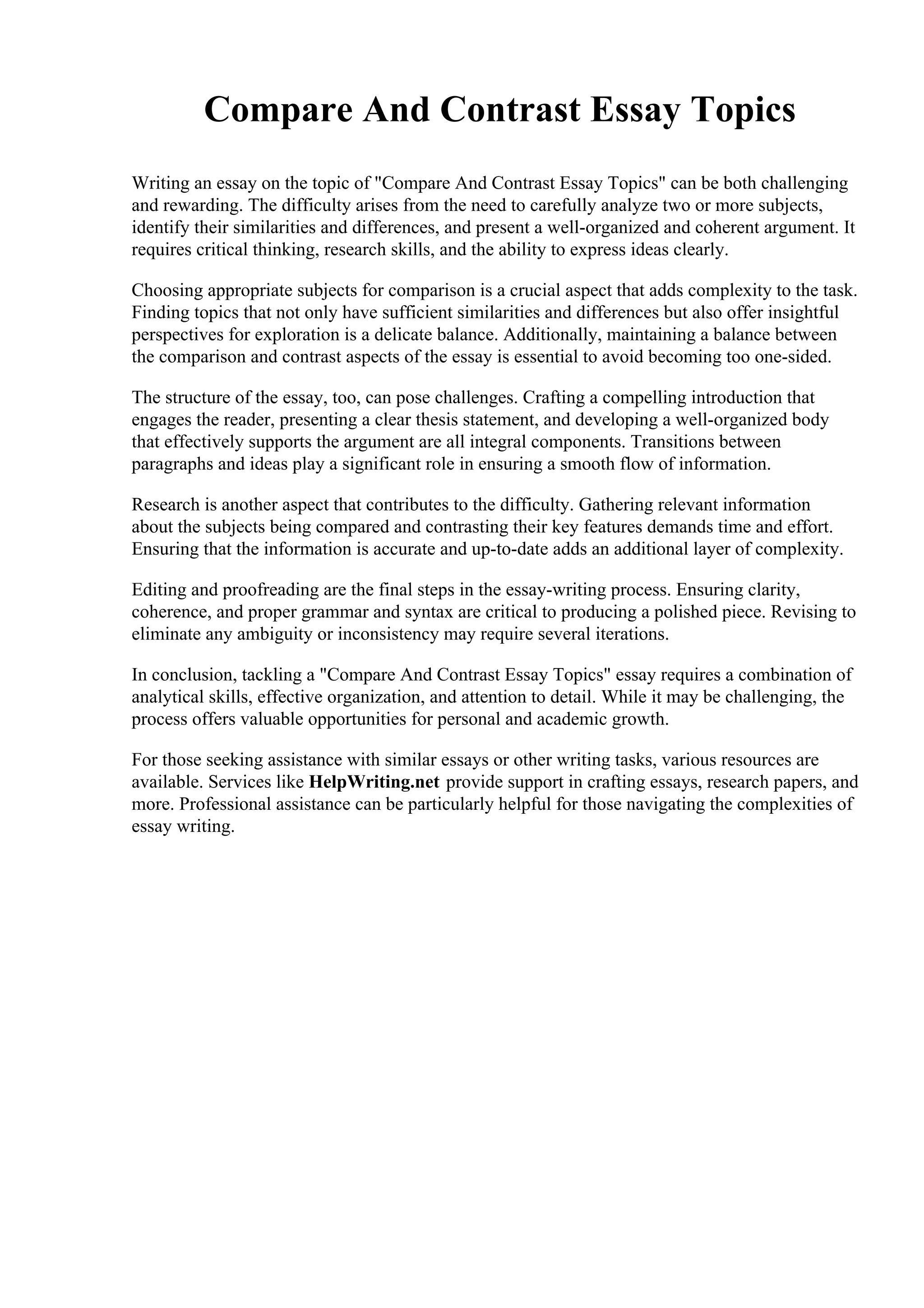 Compare And Contrast Essay Topics.pdf