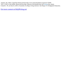 Compare And Contrast Fish Cheeks And Caged Bird | PPT