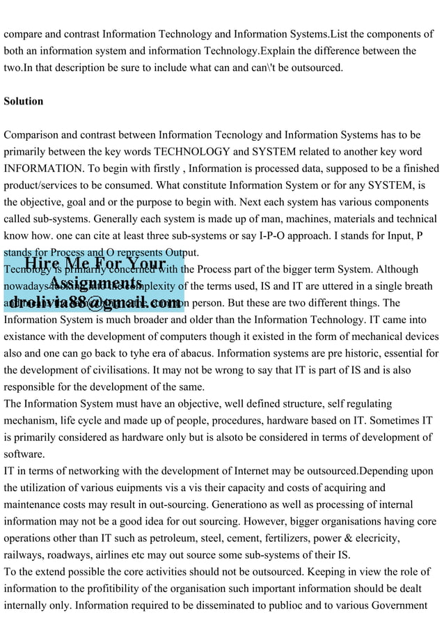 compare and contrast Information Technology and Information Systems..pdf