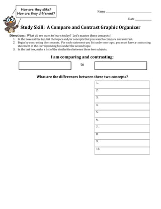 Compare and contrast matrix | DOC