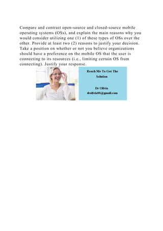 Compare and contrast open-source and closed-source mobile operating .docx